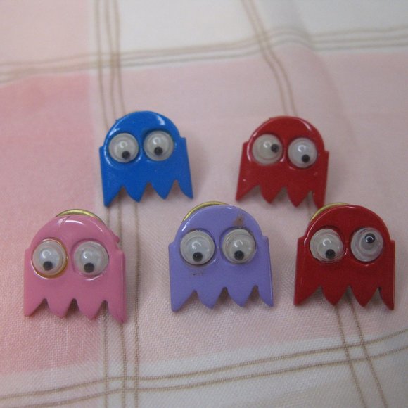 Vintage | Accessories | Vintage Pac Man Ghost Tac Pins | Poshmark